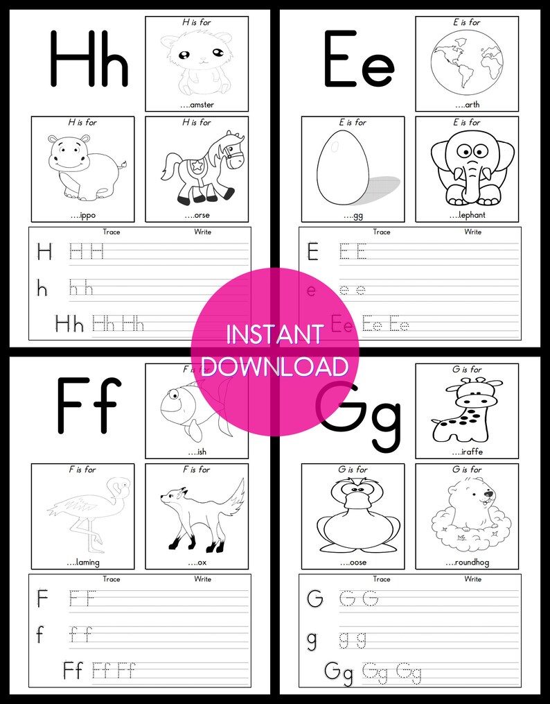 Alphabet Worksheets, Printable Letter Worksheets, Homeschool Worksheets ...