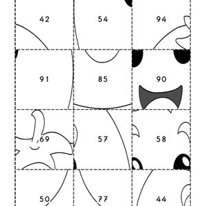 2 Digit Addition Puzzle (black & White) Sum up to 100. Addition (adding ...