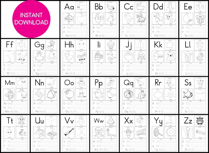 Alphabet Worksheets, Printable Letter Worksheets, Homeschool Worksheets ...