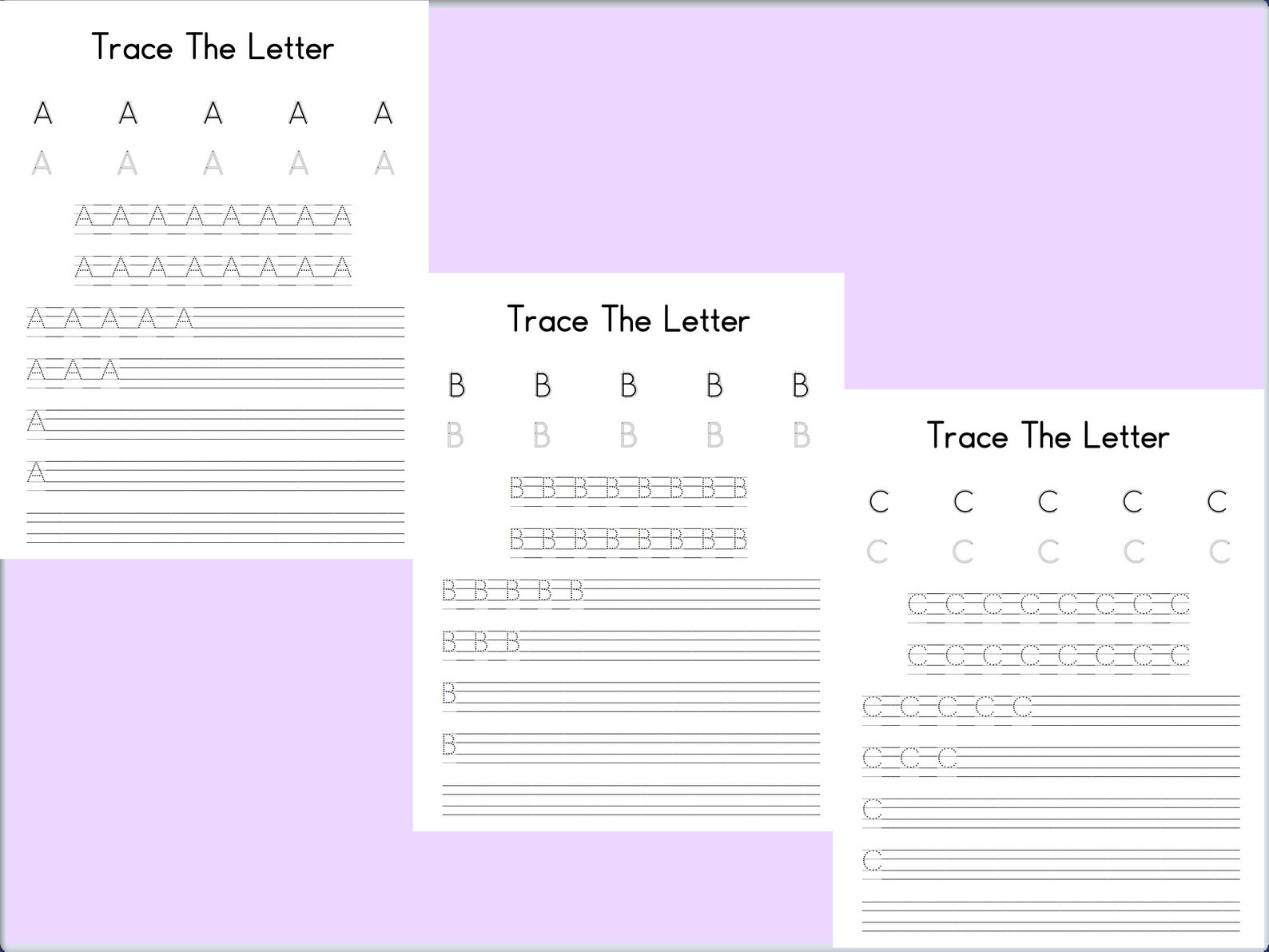 78 Printable Lowercase & Uppercase Alphabet Tracing - Etsy