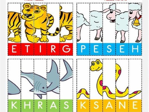 36 Word Puzzle Printable Activity Instant Download PDF Kindergarten Pre ...