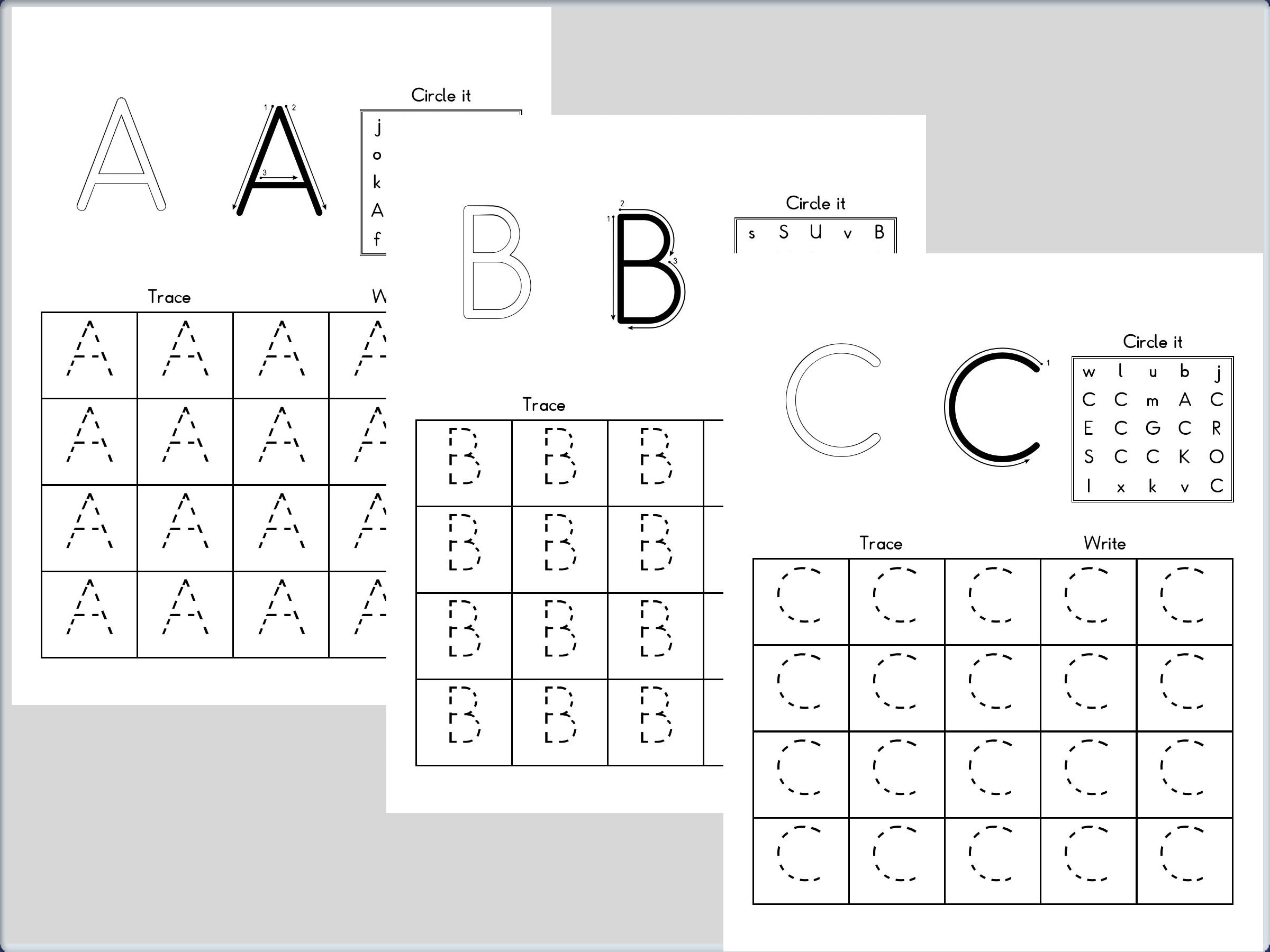 52 Printable Lowercase & Uppercase Alphabet Tracing Worksheets ...