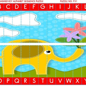 50 Animal Puzzle Alphabet Sequence A-Z. Printable Puzzle Activity. - Etsy