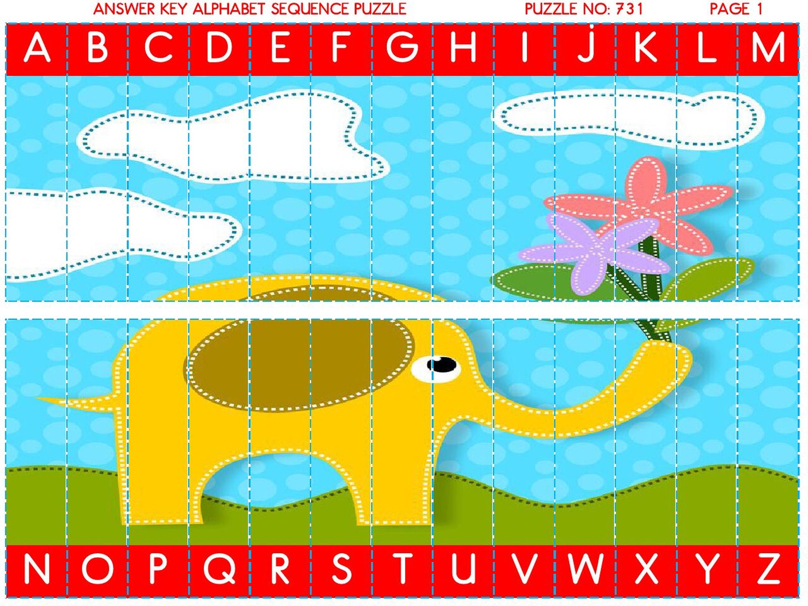 50 Animal Puzzle Alphabet Sequence A-Z. Printable Puzzle Activity. - Etsy