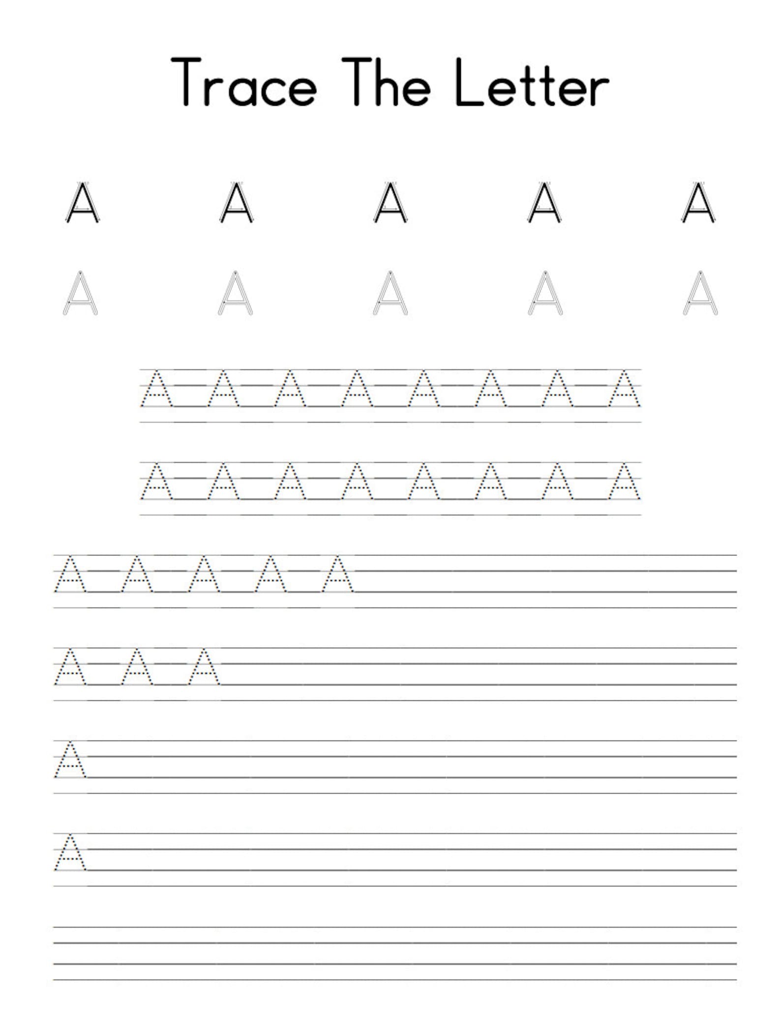 78 Printable Lowercase & Uppercase Alphabet Tracing - Etsy