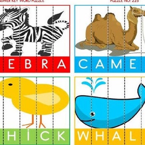 36 Word Puzzle Printable Activity Instant Download PDF Kindergarten Pre ...