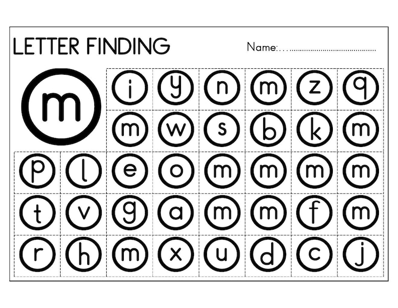 130 Printable Alphabet Lowercase Finding Worksheets. - Etsy