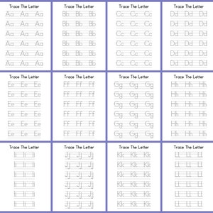 78 Printable Lowercase & Uppercase Alphabet Tracing Worksheets ...