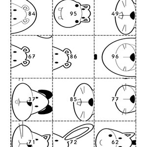 2 Digit Addition Puzzle (black & White) Sum up to 100. Addition (adding ...