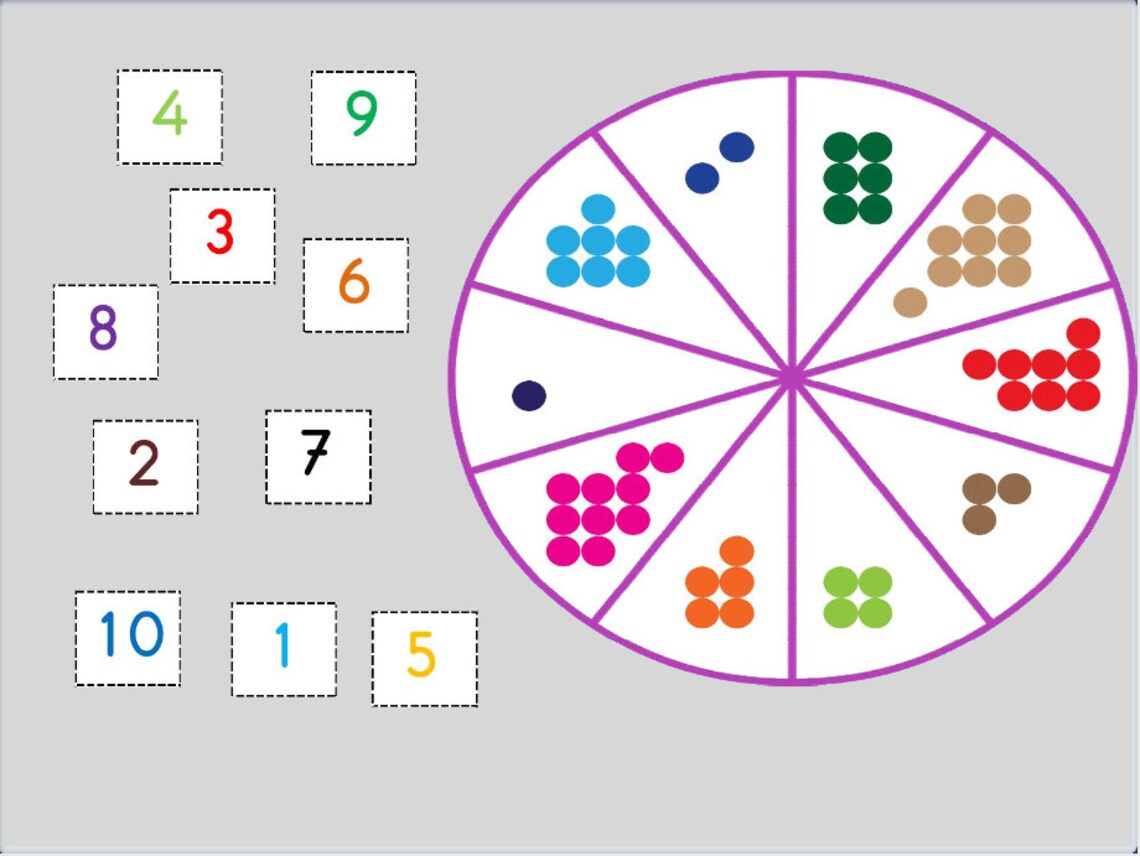 Matching Game, Number 1-10, Preschool, Kindergarten, Homeschool ...