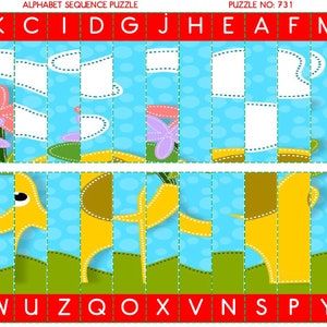 50 Animal Puzzle Alphabet Sequence A-Z. Printable Puzzle Activity. - Etsy