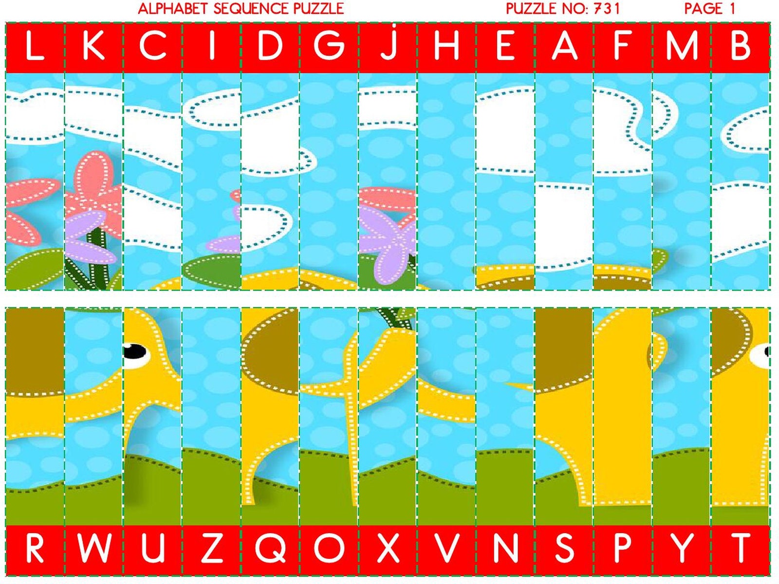 50 Animal Puzzle Alphabet Sequence A-Z. Printable Puzzle Activity. - Etsy