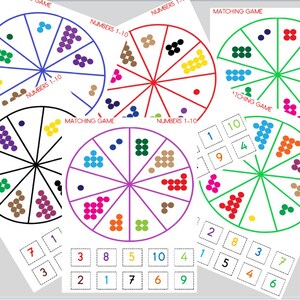 Matching Game, Number 1-10, Preschool, Kindergarten, Homeschool ...