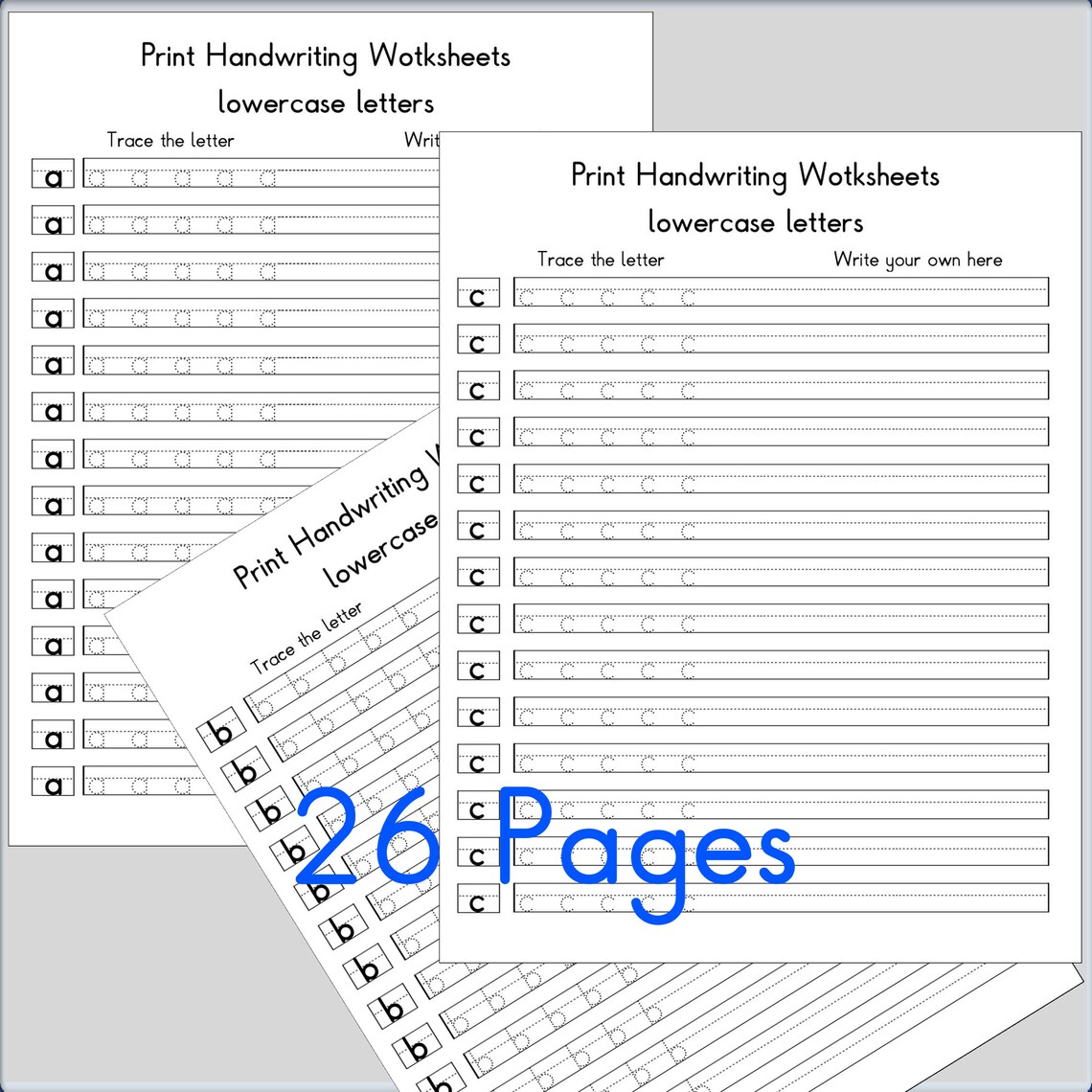 Printable Handwriting Worksheets80 Pages letters, Words, and Sentences ...