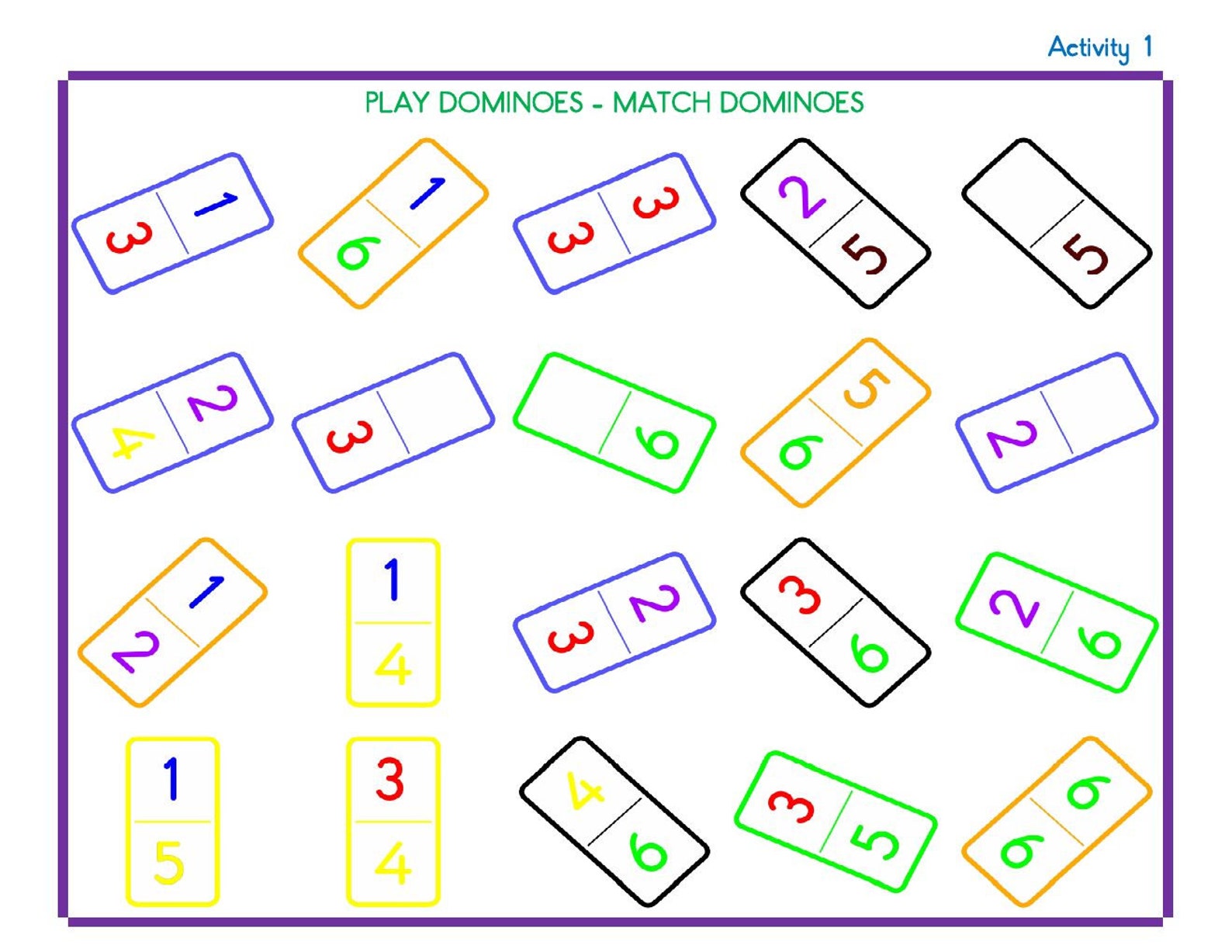 20 Match the Dominoes-play-numbers - Problem Solving - Educational ...