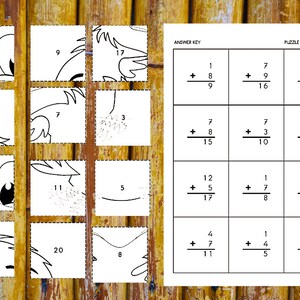 2O Addition Puzzle (black & White) Sum up to 20. Addition (adding ...