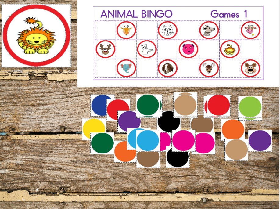 Animal Bingo Cards Printable Animal Party for Kids Toddler - Etsy