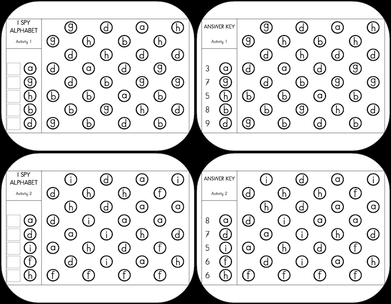 40 Pages Alphabet Uppercase and Lowercase I Spy Game Fun, I Spy ...