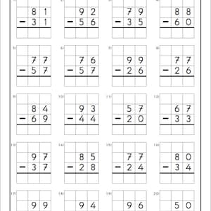 Subtraction Worksheets. 40 Printable Worksheets. Numbers 1-20 & Numbers ...