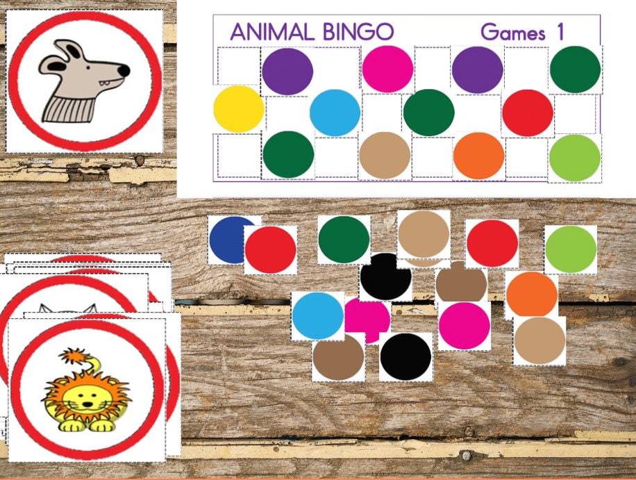 Animal Bingo Cards Printable Animal Party for Kids Toddler - Etsy