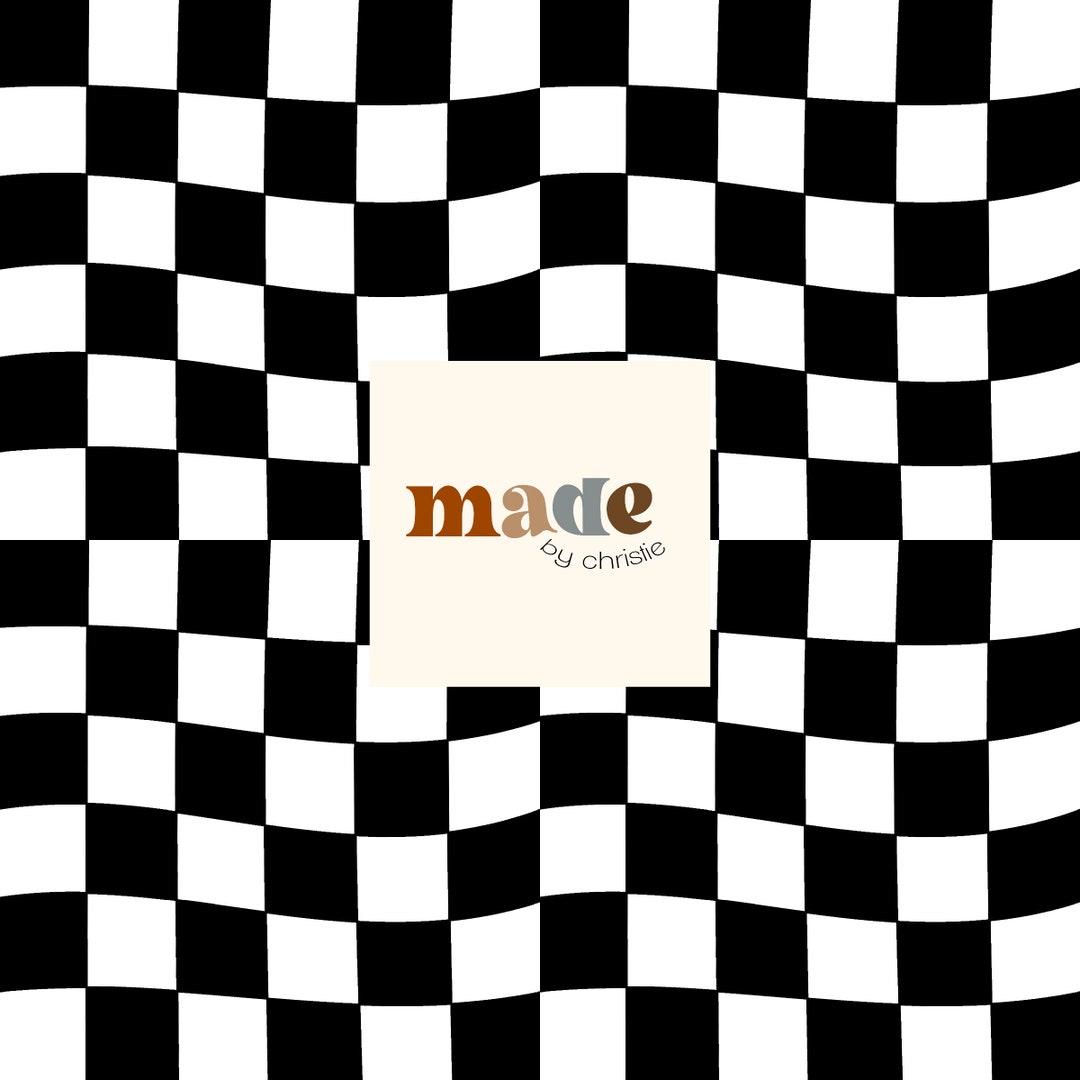 Black & White Warped Checkerboard Seamless Repeat Pattern - Etsy