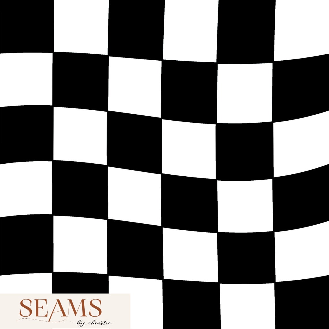 Black & White Warped Checkerboard Seamless Repeat Pattern - Etsy