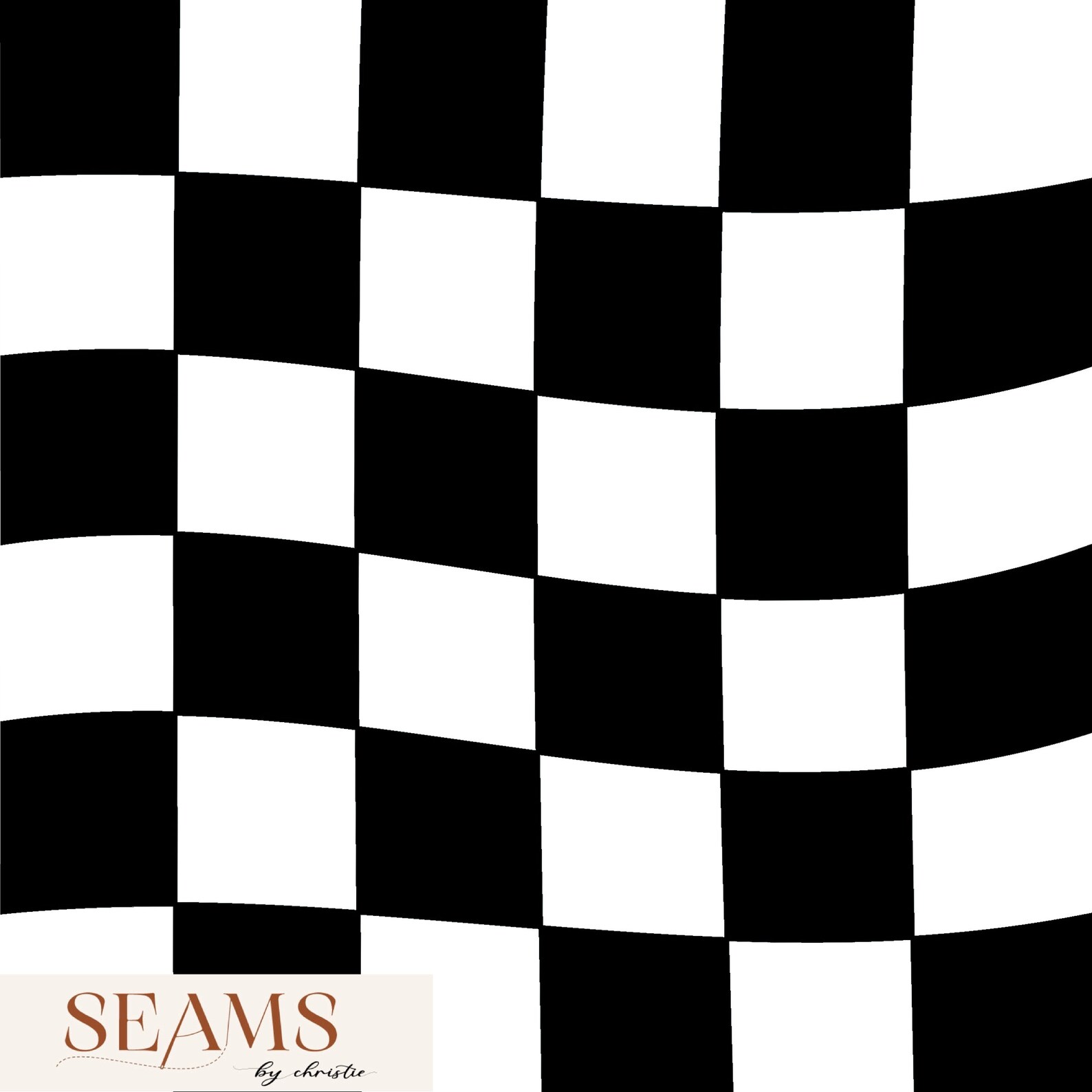 Black & White Warped Checkerboard Seamless Repeat Pattern - Etsy