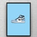 Jordan 1 University Blue Print, Digital Download Print, Wall Decor ...