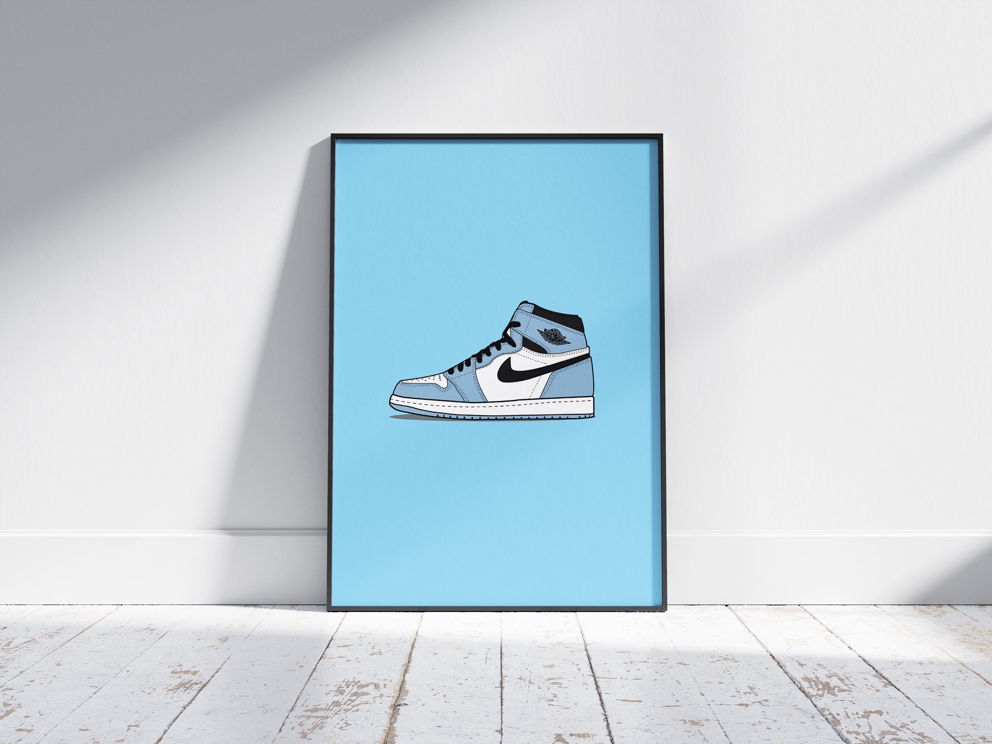 Jordan 1 University Blue Print, Digital Download Print, Wall Decor ...