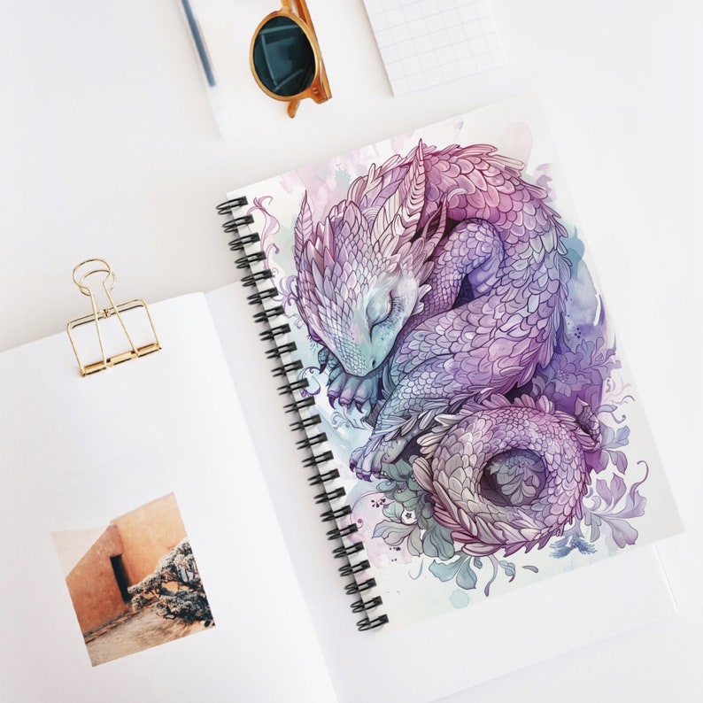 Baby Dragon Spiral Notebook – Watercolor Fantasy Art, Writing Pad - Etsy