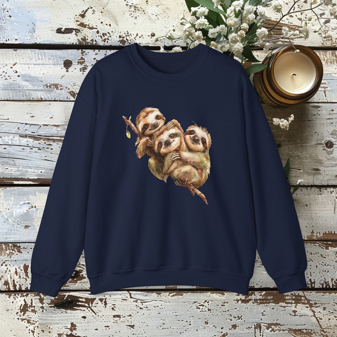 Family of Sloths Sweatshirt for Animal Lovers Present for Mom Cozy ...
