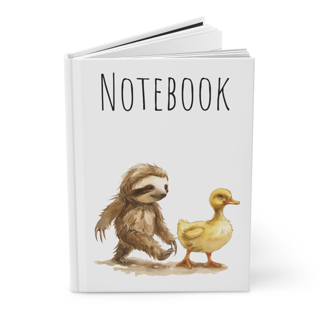 Shipped From USA - Cute Sloth and Duck Hardcover Journal Notebook 150 ...