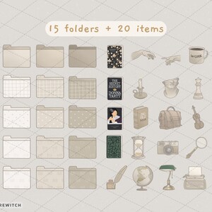35 Desktop Icons, Soft Academia Aesthetic, Windows Icons, Mac Icons ...