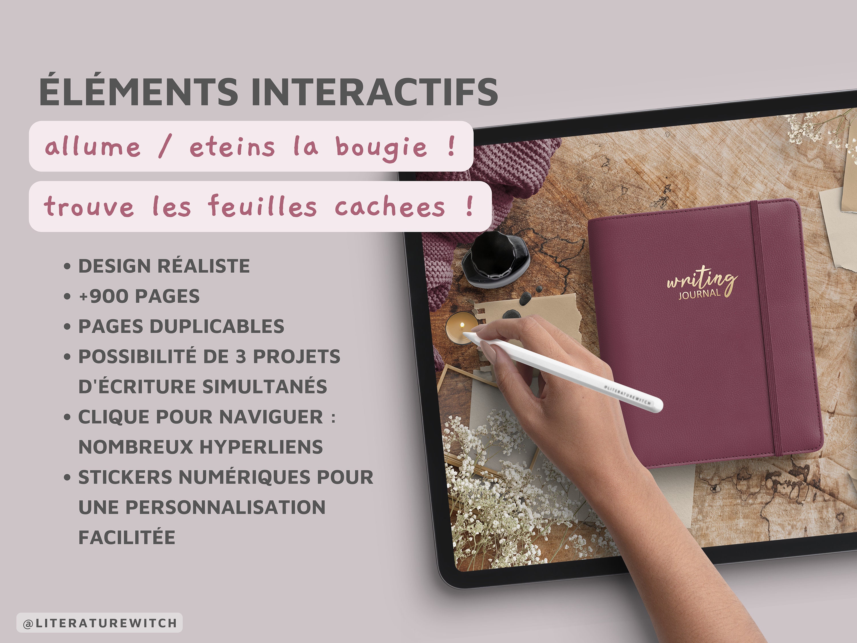 Digital Writing Journal, Digital Writing Planner, Warm Burgundy Edition ...