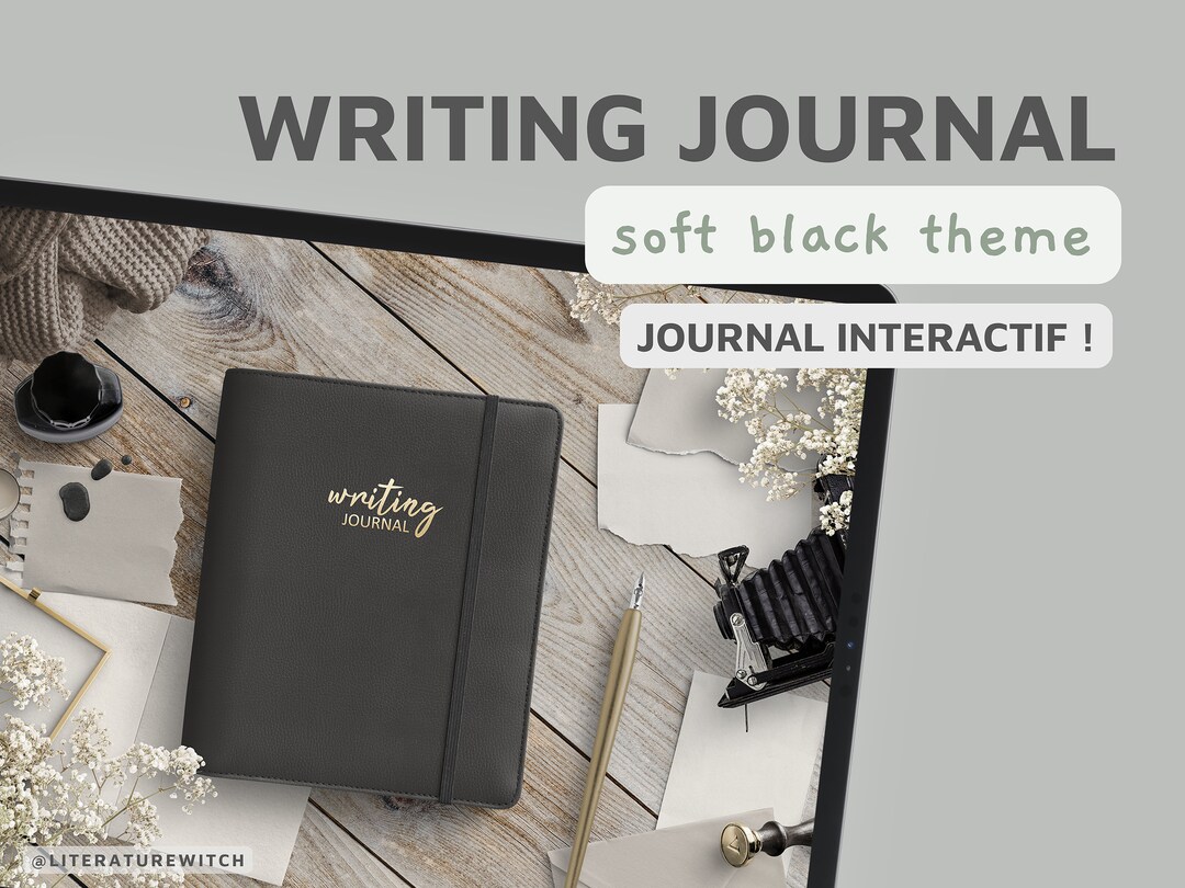 Digital Writing Journal, Digital Writing Planner, Soft Black Edition ...