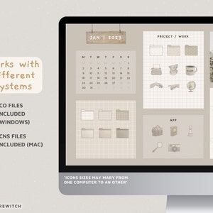 35 Desktop Icons, Soft Academia Aesthetic, Windows Icons, Mac Icons ...