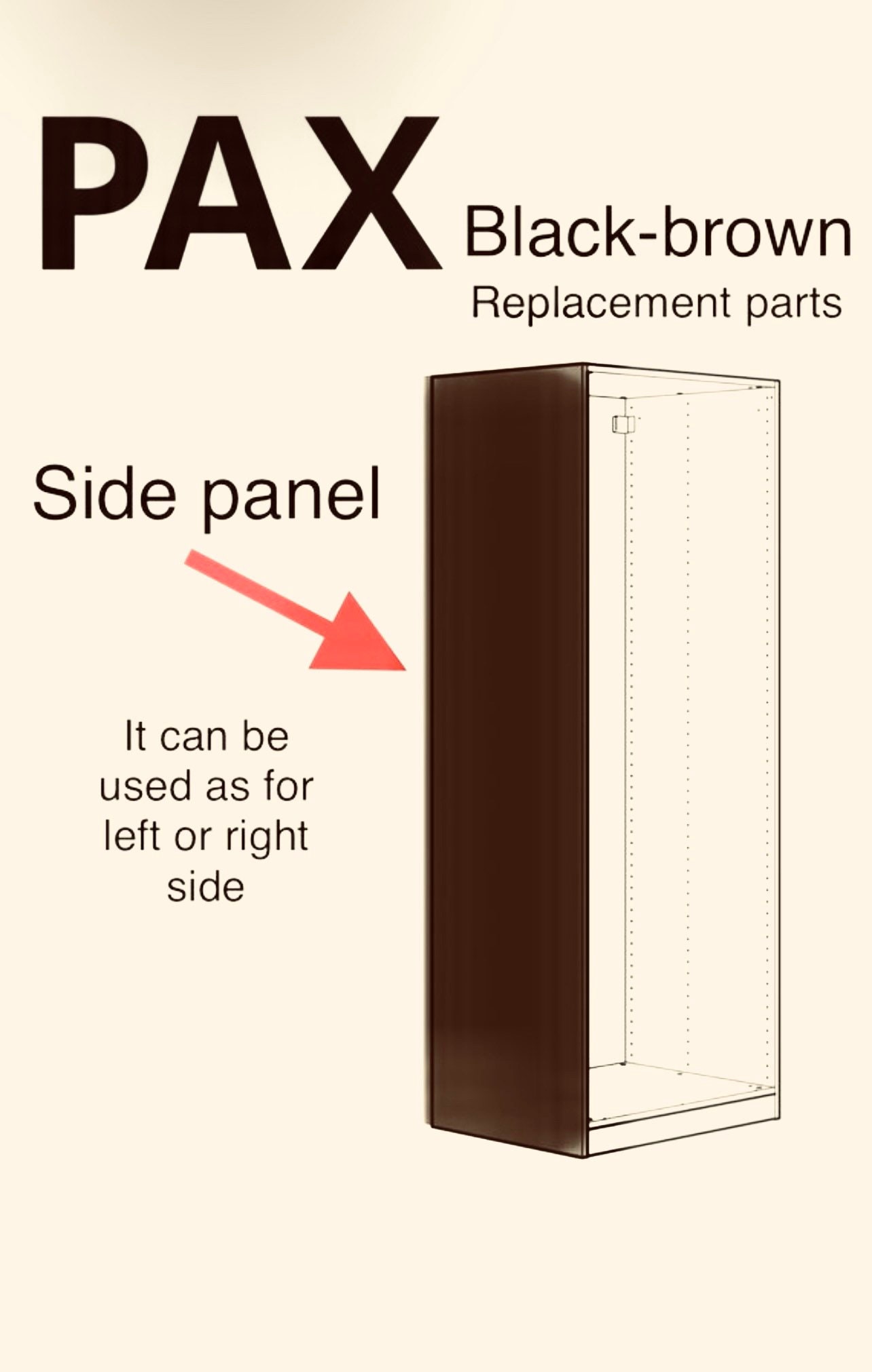 IKEA PAX Side Panel Replacement Part for Wardrobe Black-brown - Etsy
