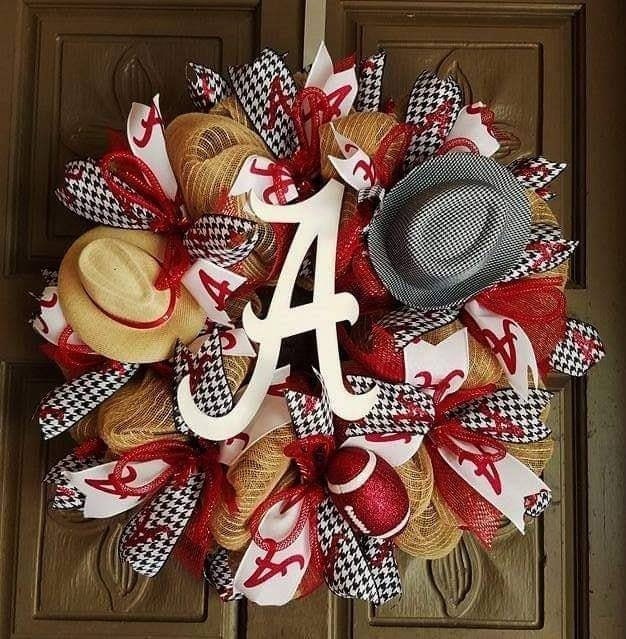 Alabama Deco Mesh Wreath/ Door Decor/ Door Wreath/ Alabama Wreath ...