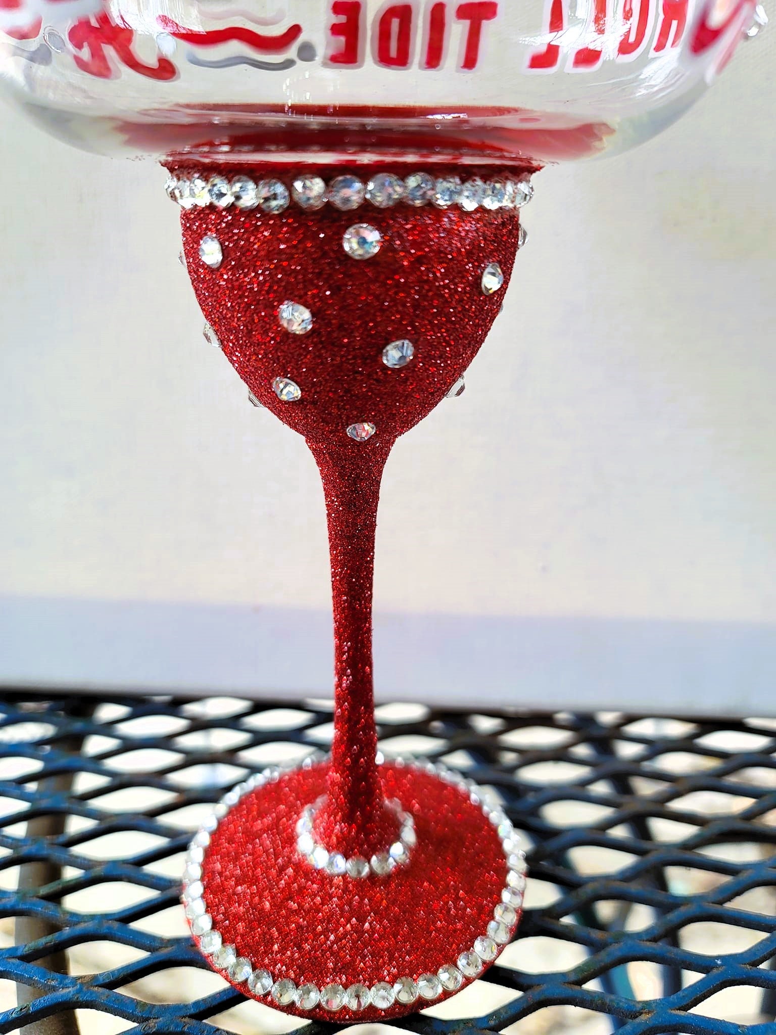 Hand Painted Bling Alabama Crimson Tide Margarita Glass/ Gift for Her ...