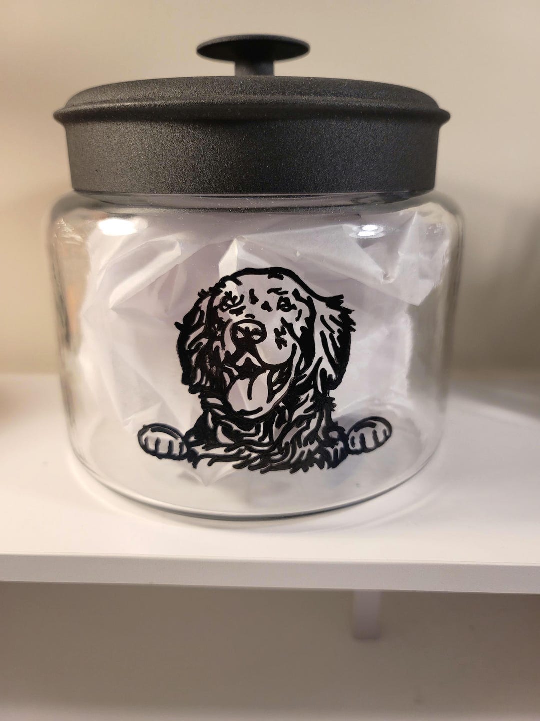 Hand Painted Golden Retriever Treat Jar, Personalized Pet Gift - Etsy
