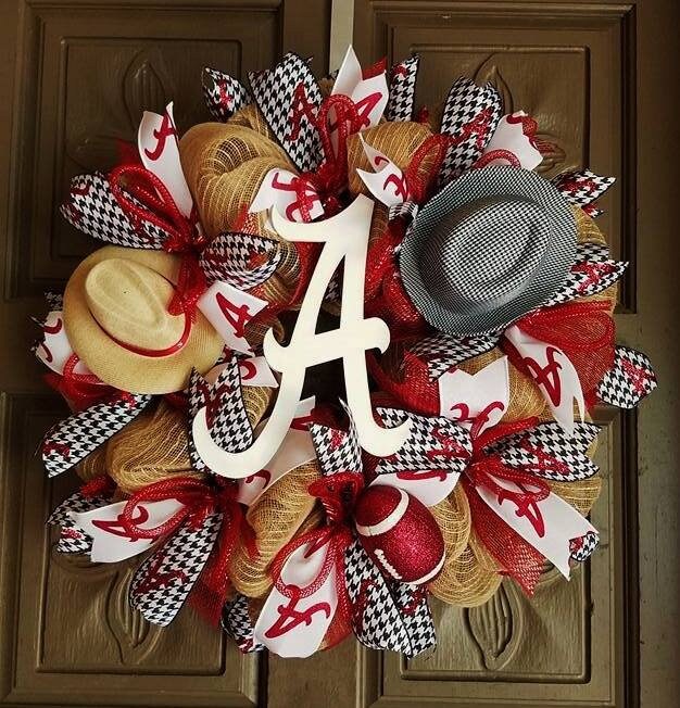 Alabama Deco Mesh Wreath/ Door Decor/ Door Wreath/ Alabama Wreath ...