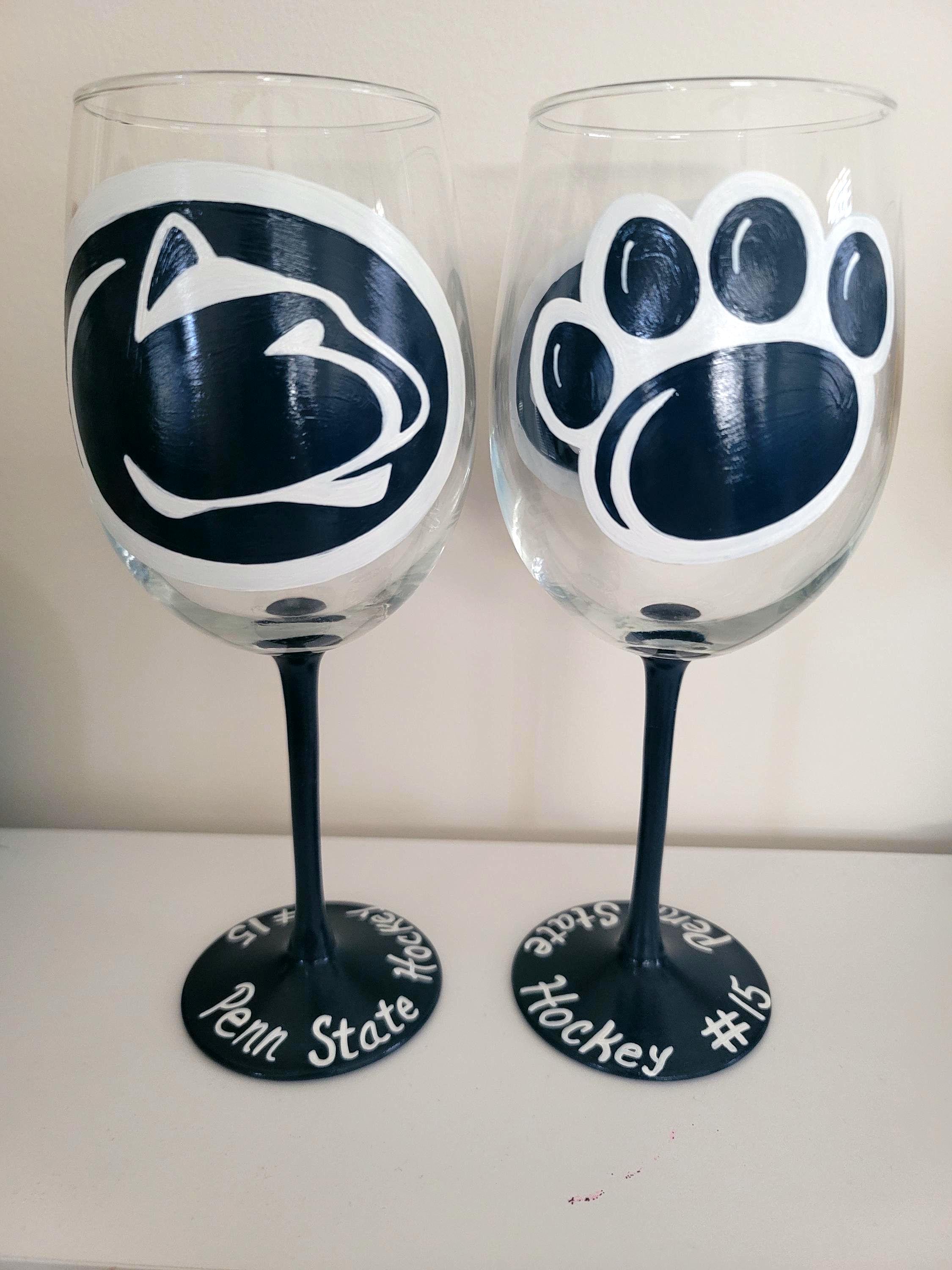 Hand Painted Penn State Barware/glassware/ Wine Glass/ Gift for Her ...