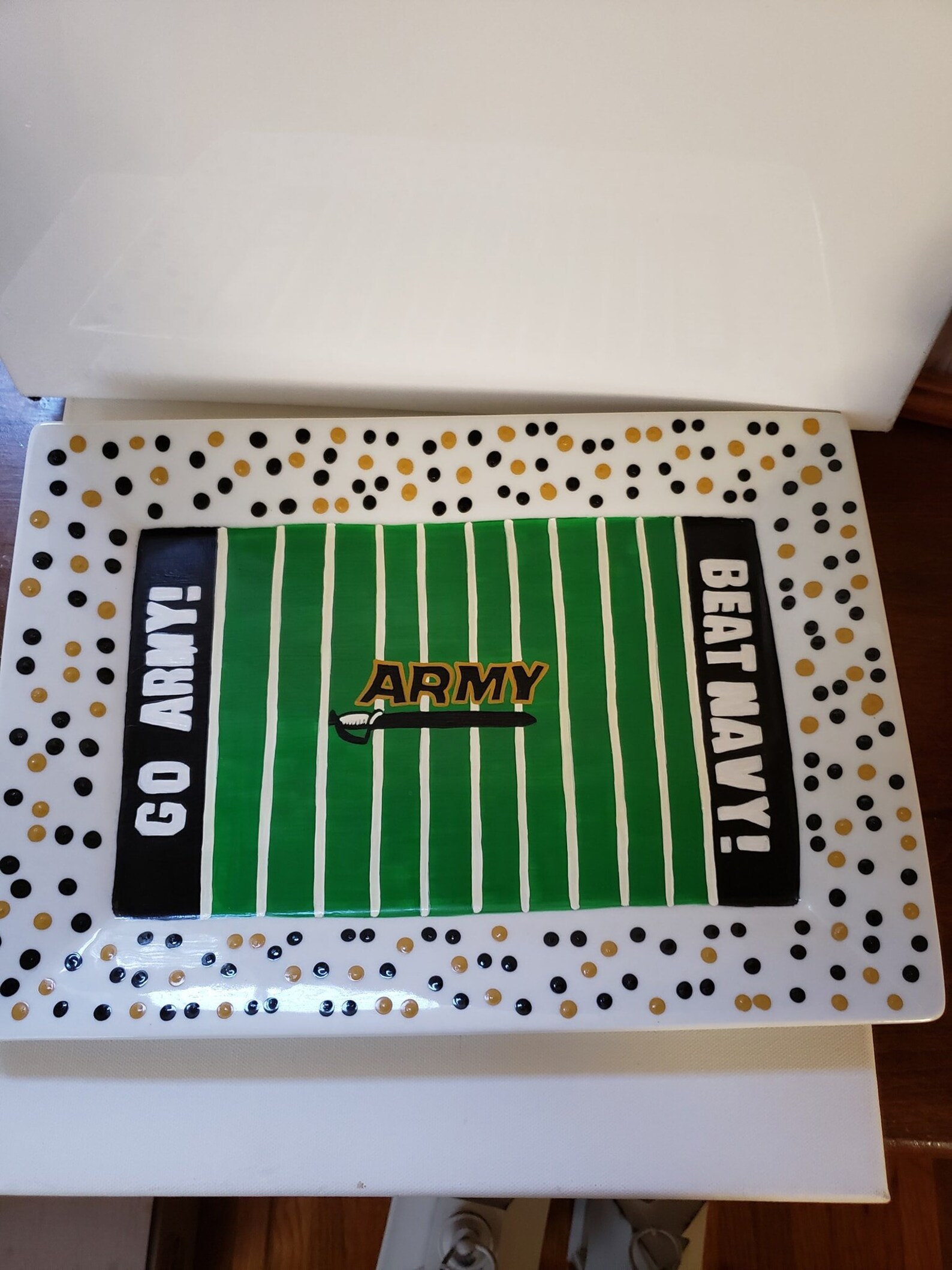 Hand Painted Football Field Serving Platter/ Sports/ Football/ College ...