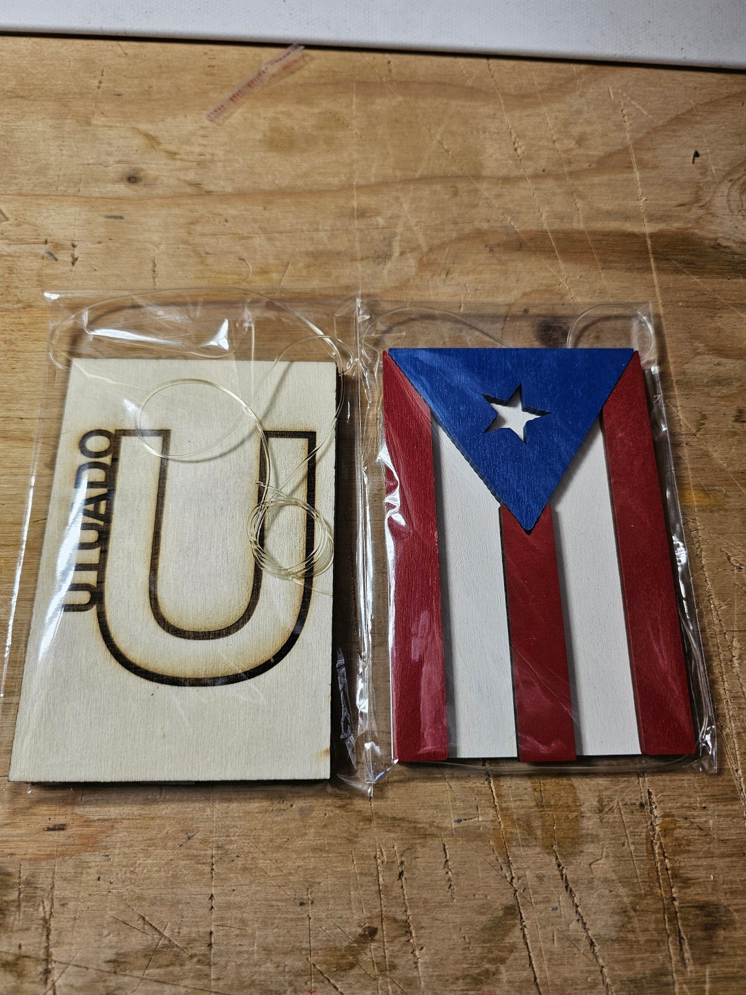 Engraved Wooden Puerto Rican Flag: Custom Town Name - Etsy
