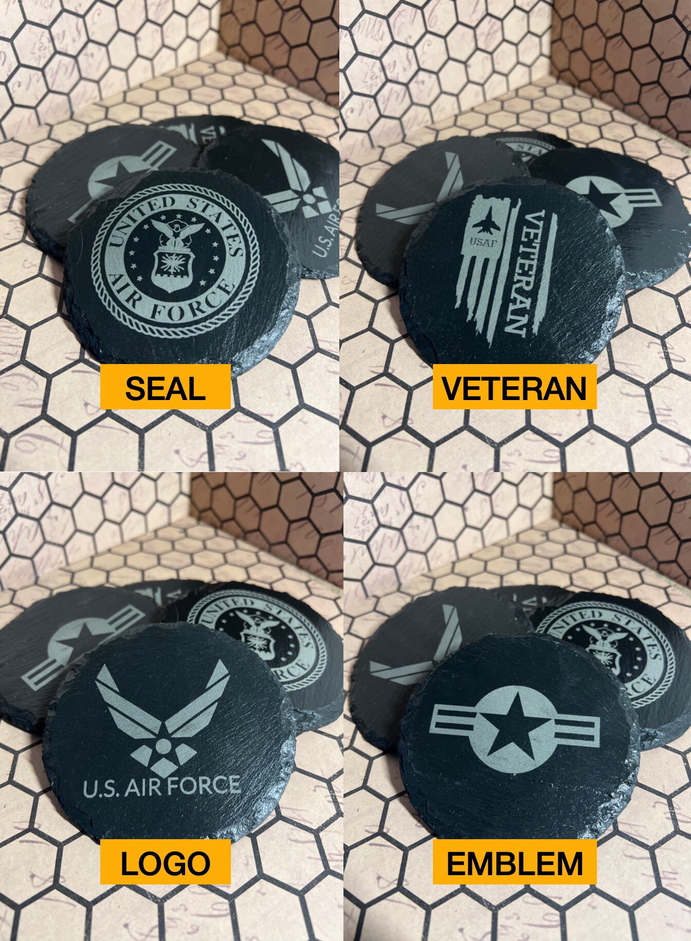 US AIR Force/united States Air Force/coaster/wood/slate/cork/ Military ...