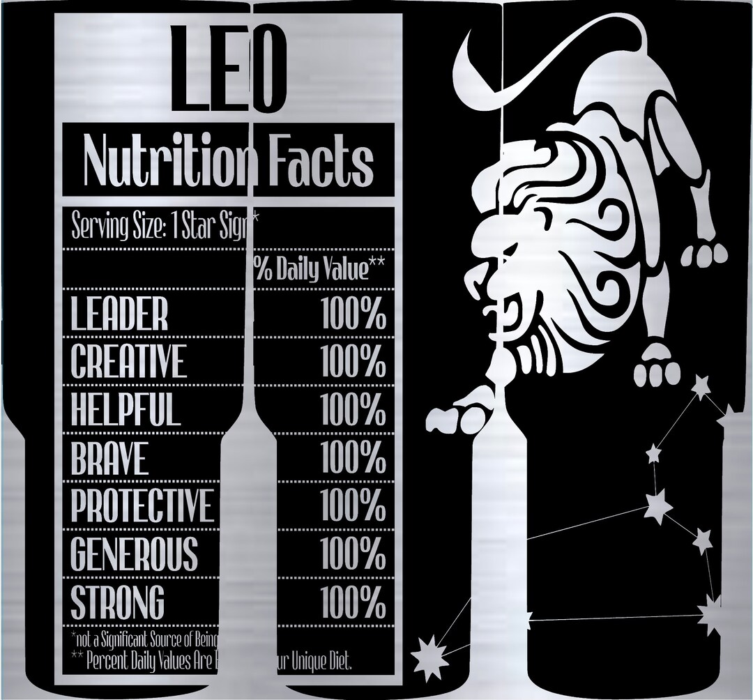 Leo Zodiac Tumbler Wrap, Seamless Astrology Design (fits 20-40oz Cups ...