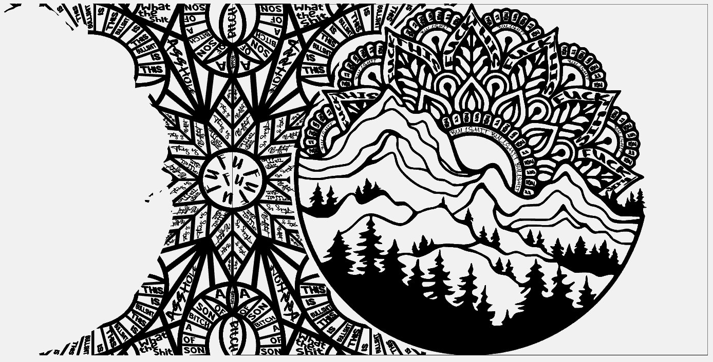 Curse Word Mandala Adult Mandala Seamless Wrap Tumbler Laser Engraving ...