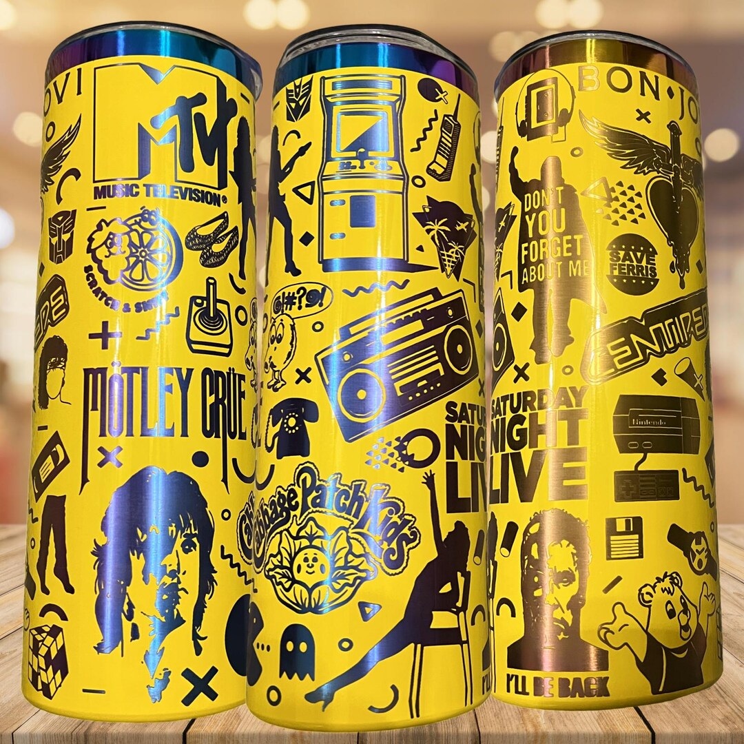 80s Homage Theme Everything 1980s Stainless Steel 20, 30, or 40 Oz ...