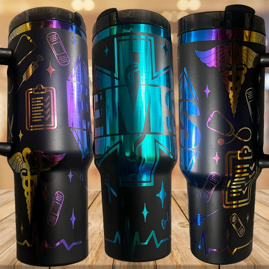 EMS Stainless Steel 20, 30, or 40 Oz Tumbler Laser Engraved Full Cup ...