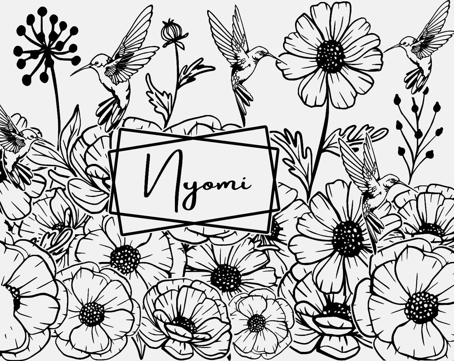 Poppies and Hummingbirds Seamless Wrap With Personalization Option ...